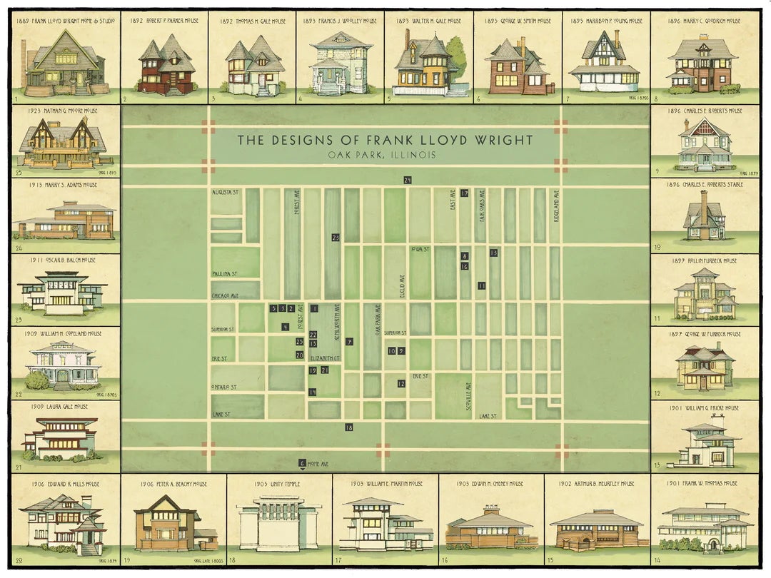 Wonder City Studio - The Designs of Frank Lloyd Wright: Oak Park, IL ...